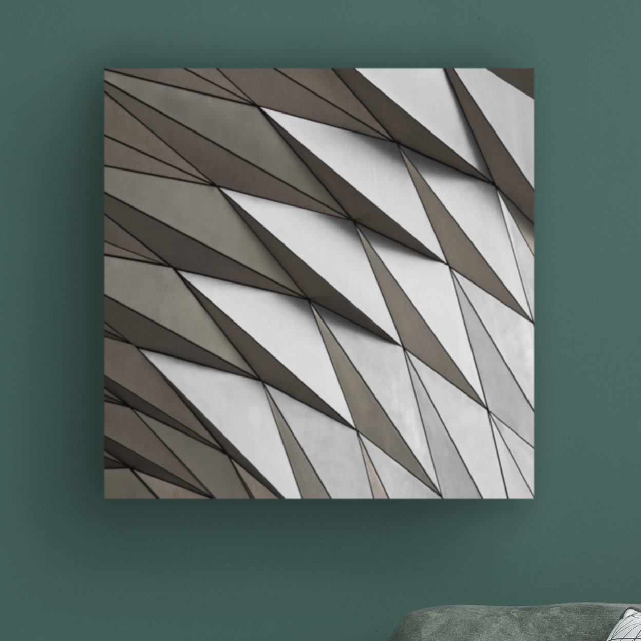 Wrought Studio™ Triangle Wall by Gilbert Claes - Wrapped Canvas Graphic Art Print | Wayfair